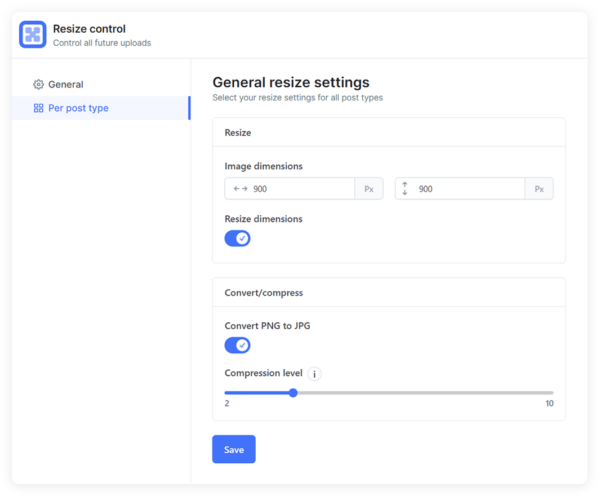 Resize Control - The best WP auto image resizer plugin